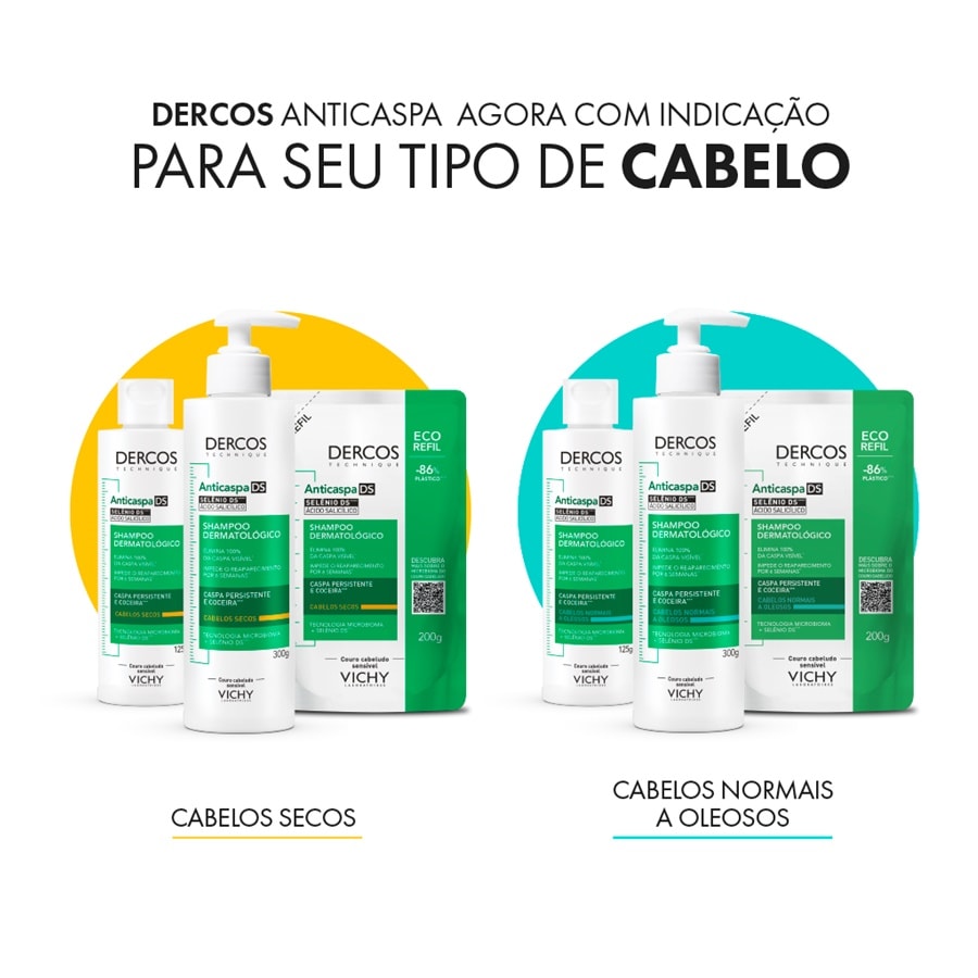 Shampoo Anticaspa Intensivo DS Cabelos Secos | Dercos | Vichy